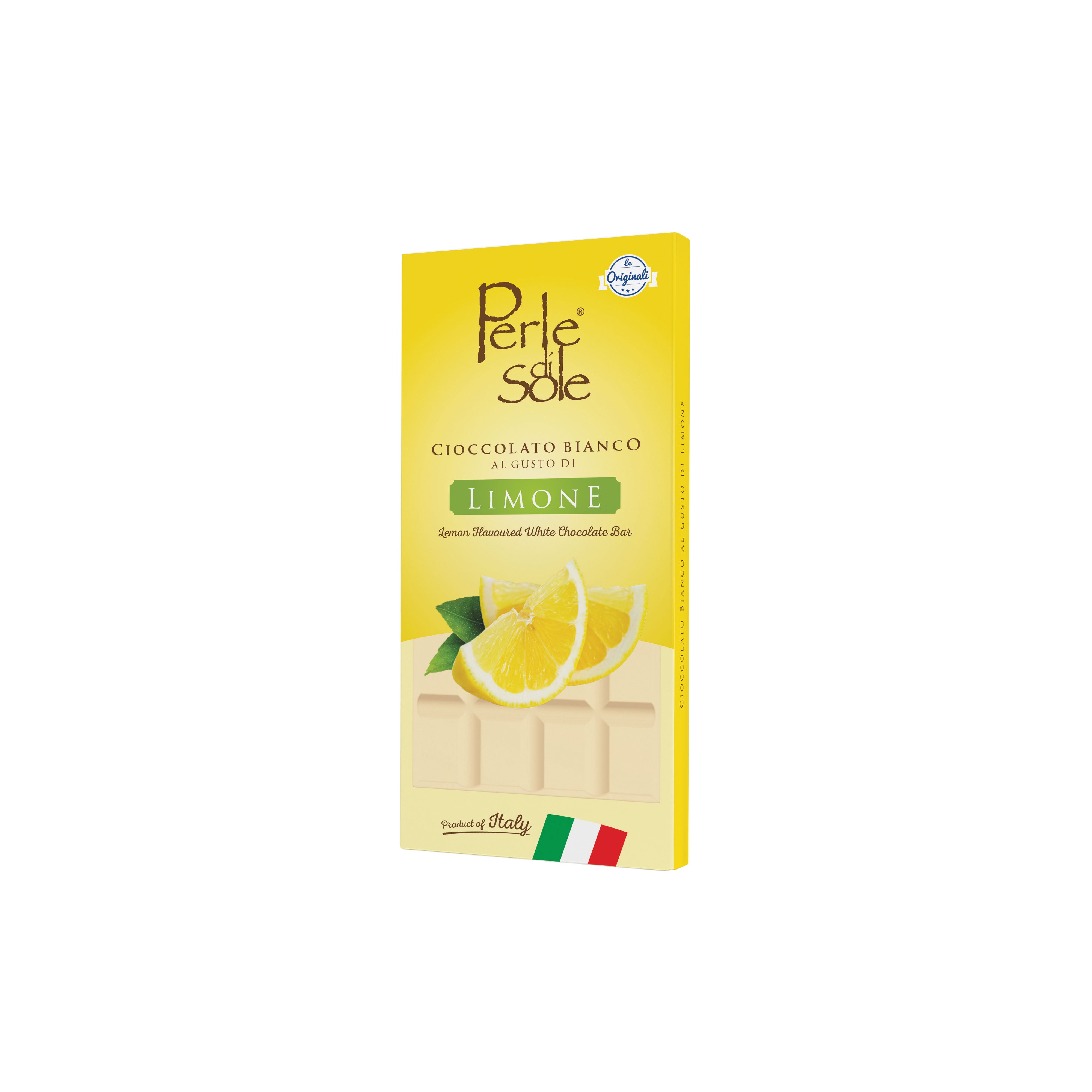 Lemon flavored white chocolate bar – Perle di sole